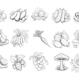100 Fruits and Vegetables Coloring Pages | Vegetable Coloring Pages ...