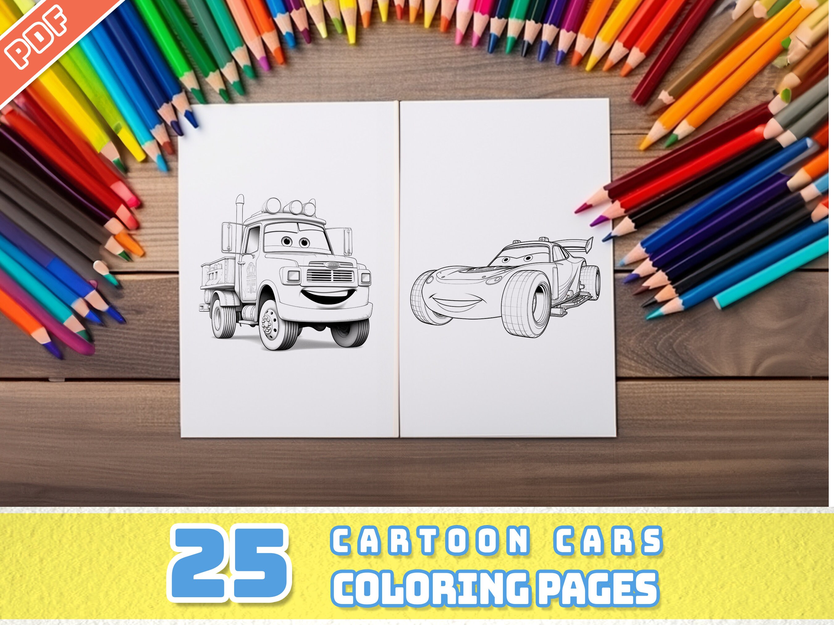 25 Cartoon Cars Coloring Pages | Cartoon Coloring Pages | Car Coloring ...