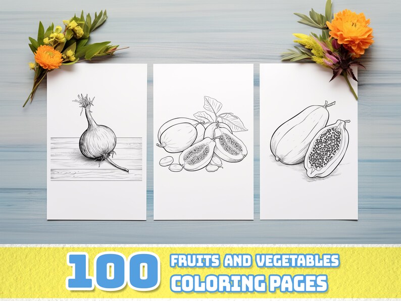 100 Fruits and Vegetables Coloring Pages | Vegetable Coloring Pages ...
