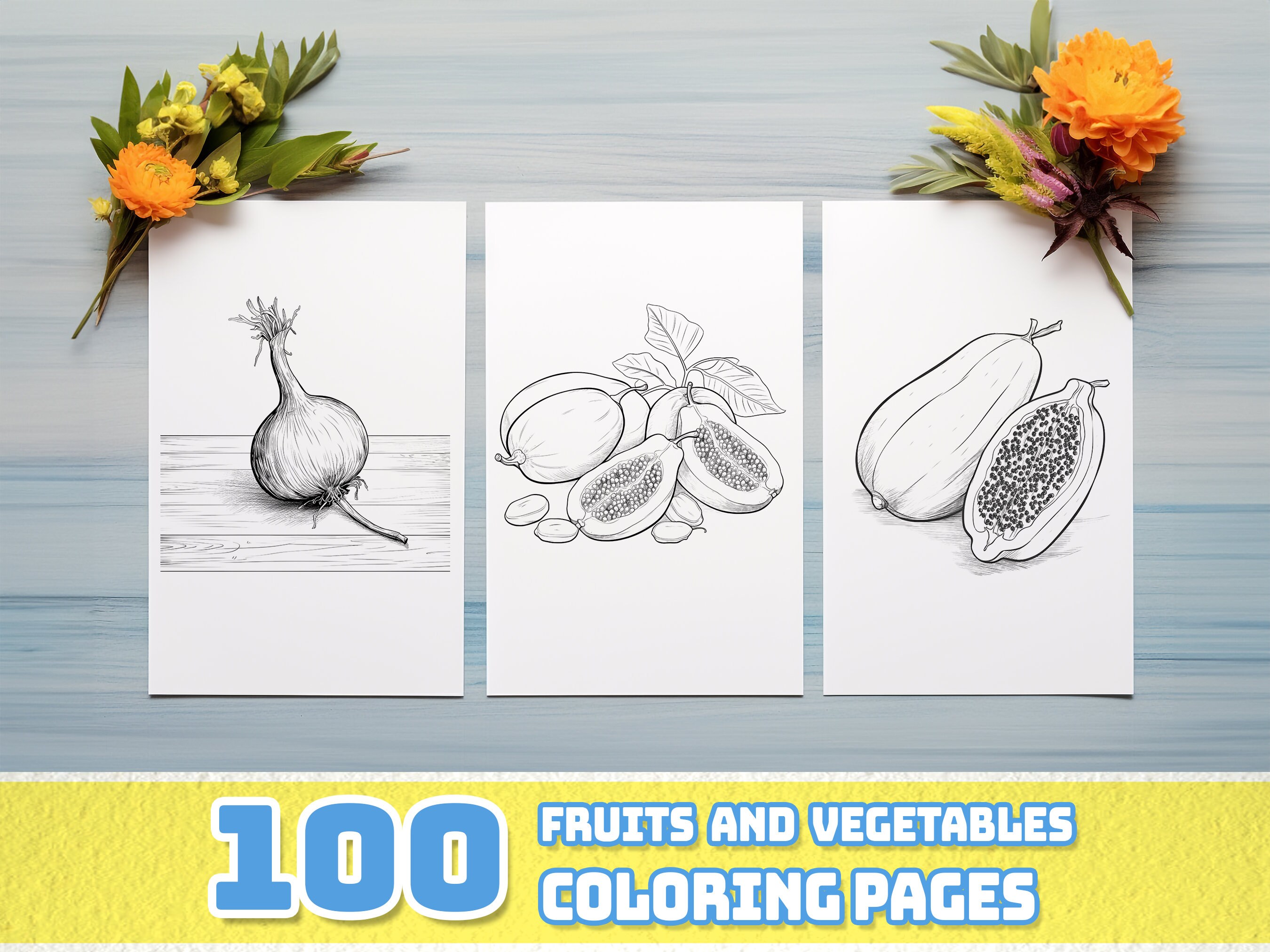 100 Fruits and Vegetables Coloring Pages Vegetable Coloring Pages ...