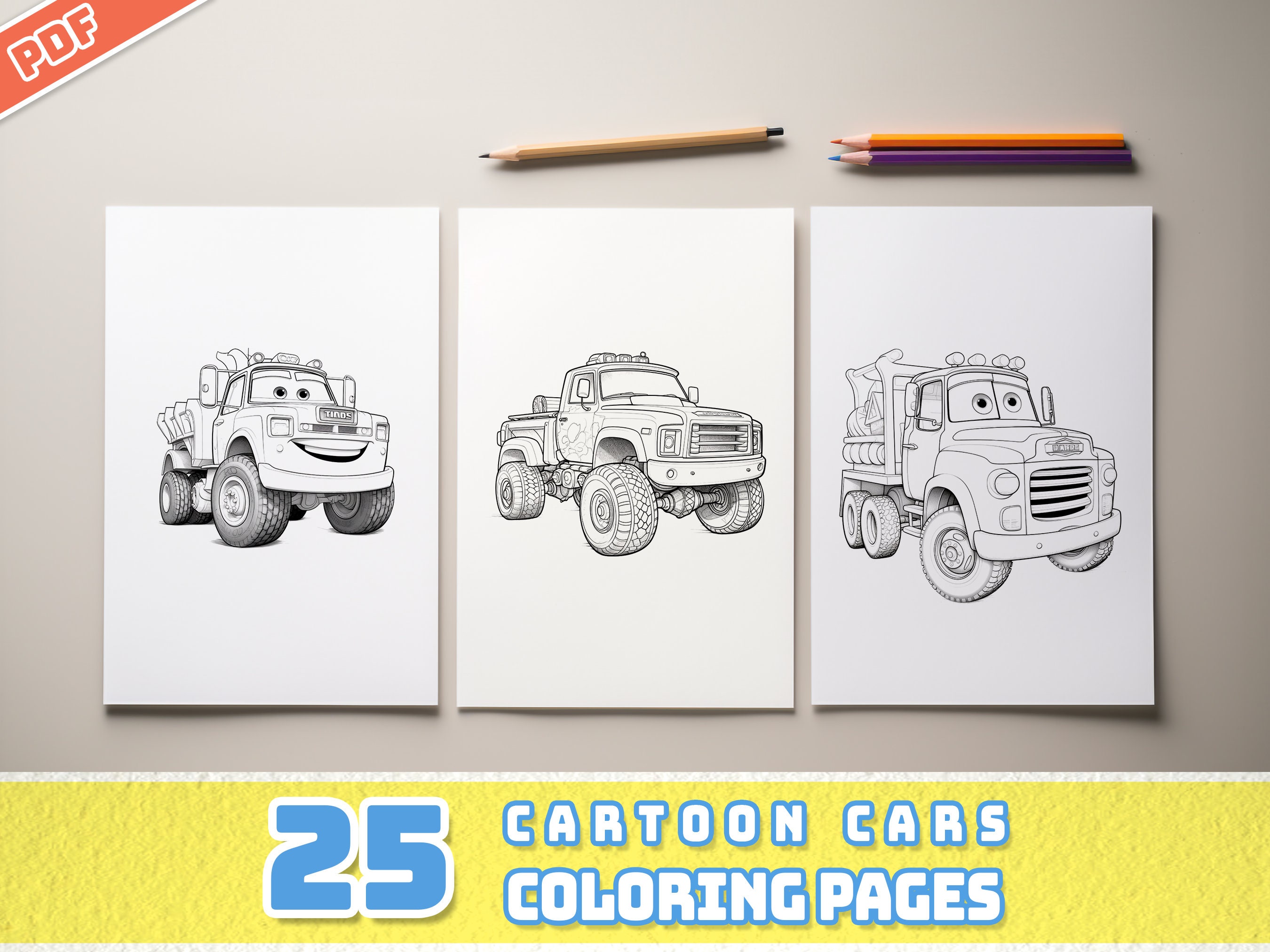 25 Cartoon Cars Coloring Pages | Cartoon Coloring Pages | Car Coloring ...