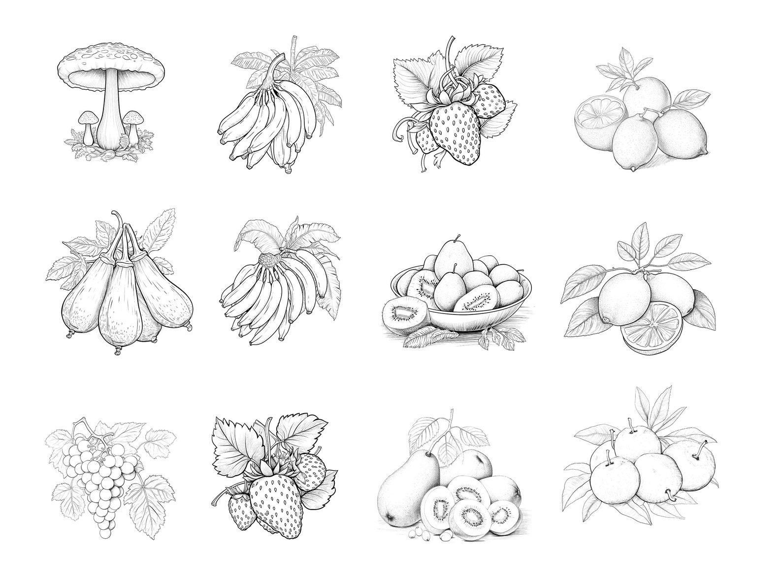 100 Fruits and Vegetables Coloring Pages Vegetable Coloring Pages ...