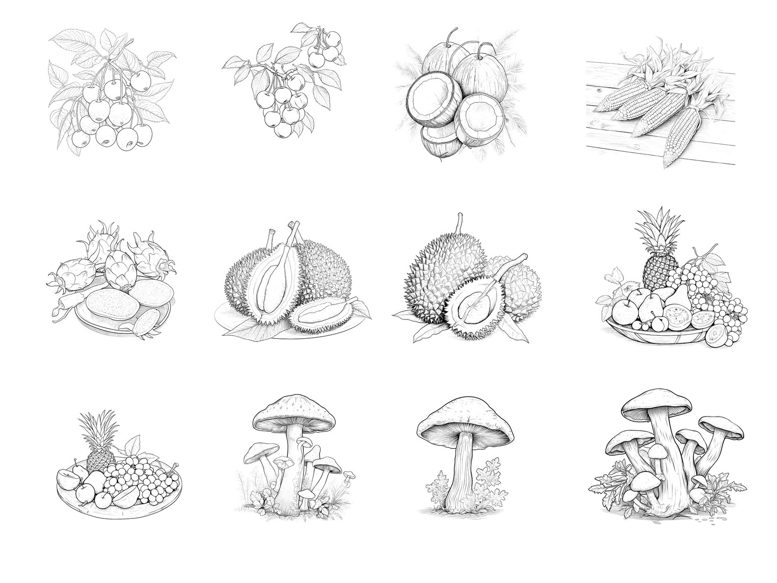 100 Fruits and Vegetables Coloring Pages | Vegetable Coloring Pages ...