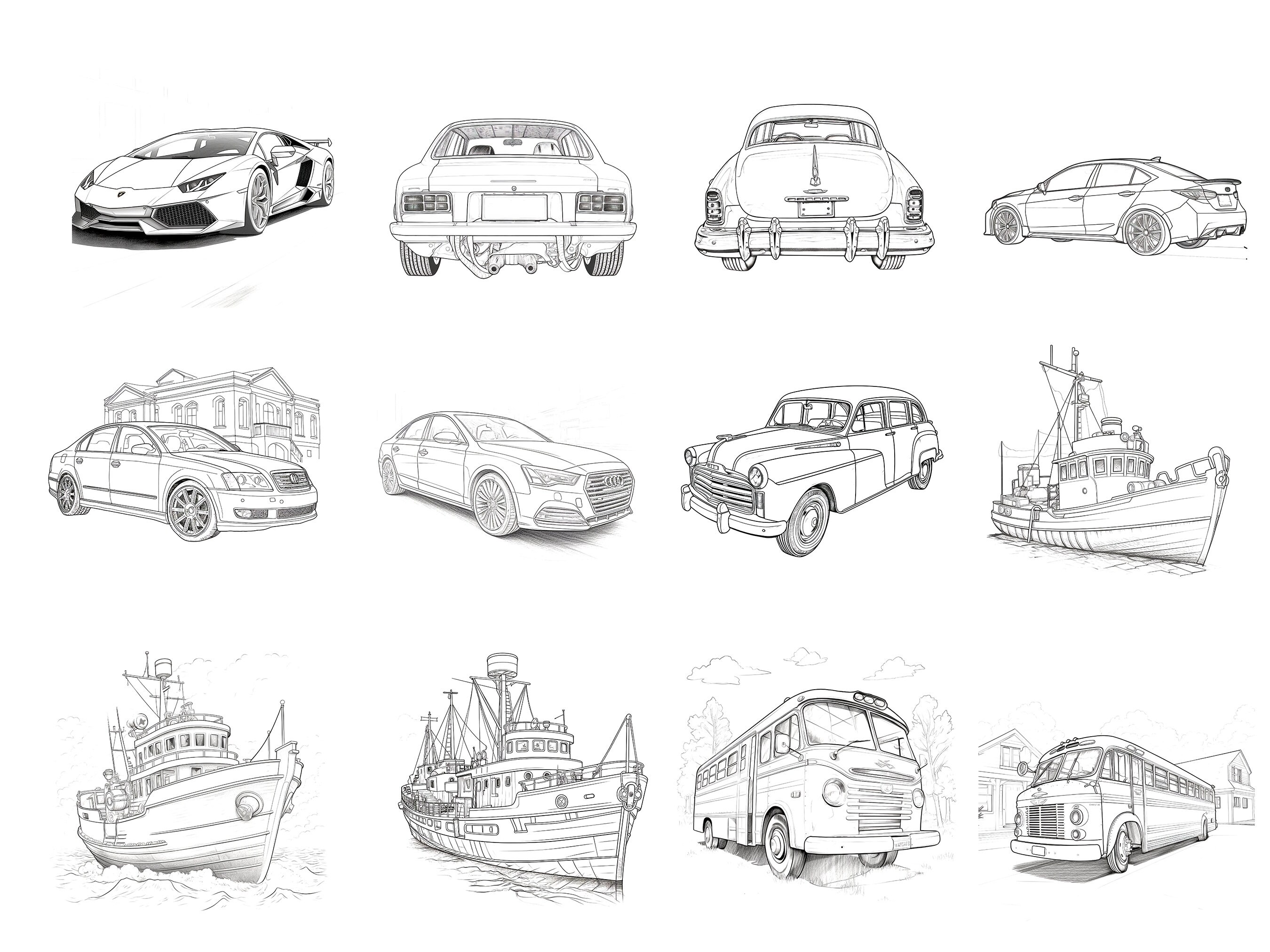 40 Cars and Transportation Coloring Pages Vehicle Coloring Pages Car ...