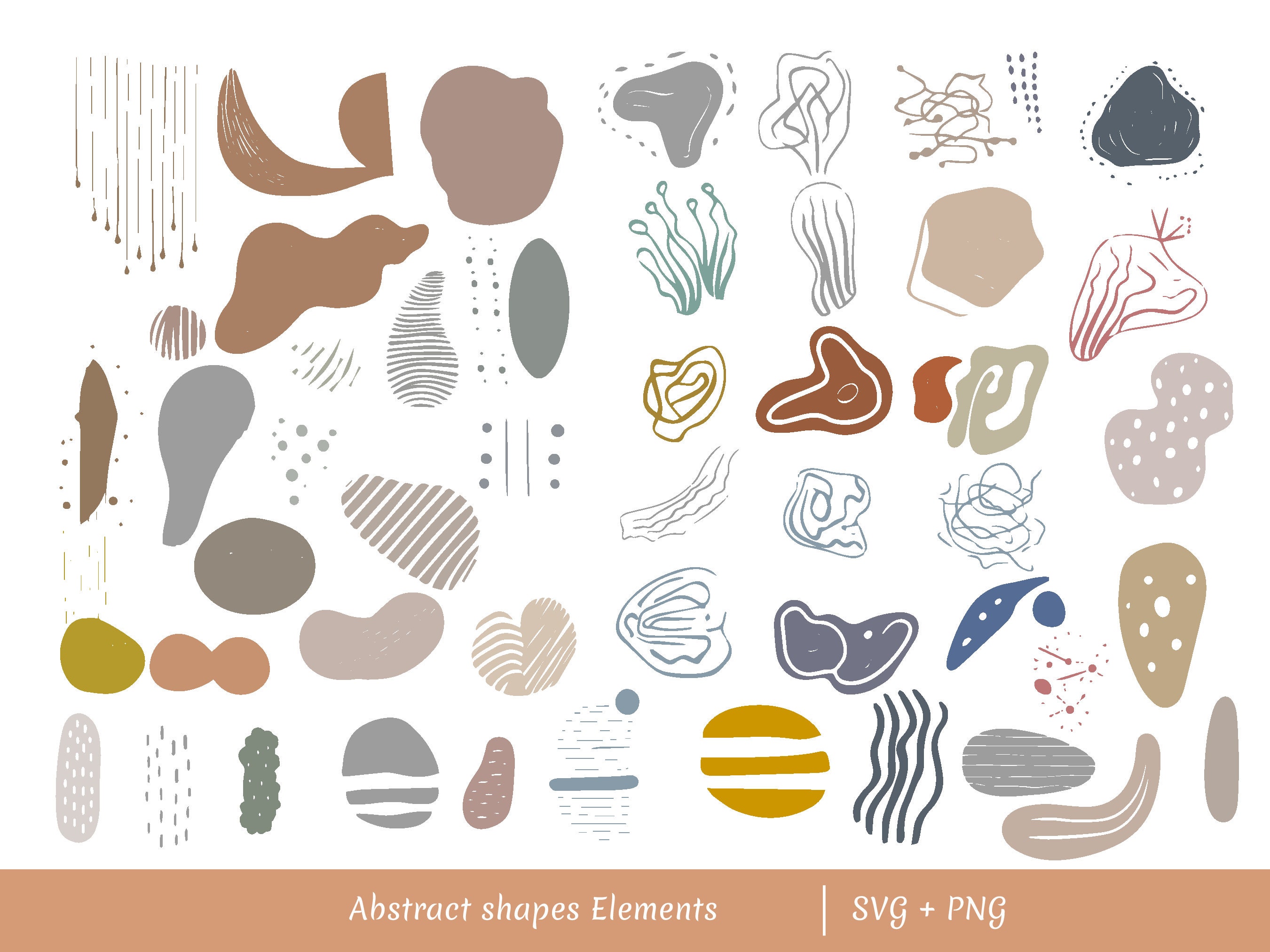 Abstract Shapes Svg Elements Abstract Boho Abstract SVG and - Etsy