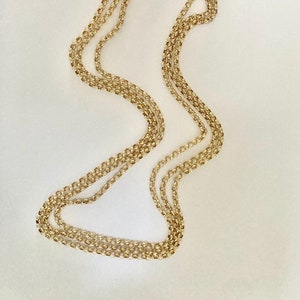 Vintage Very Long Solid Gold Chain Long Guard Chain 9k Gold - Etsy