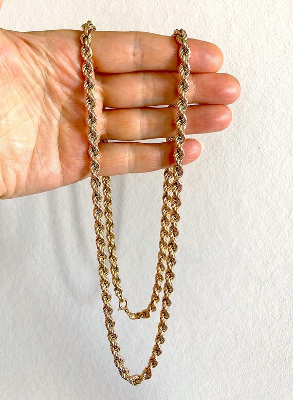 Heavy vintage 9ct gold chain.Long chunky gold chain.S… - Gem