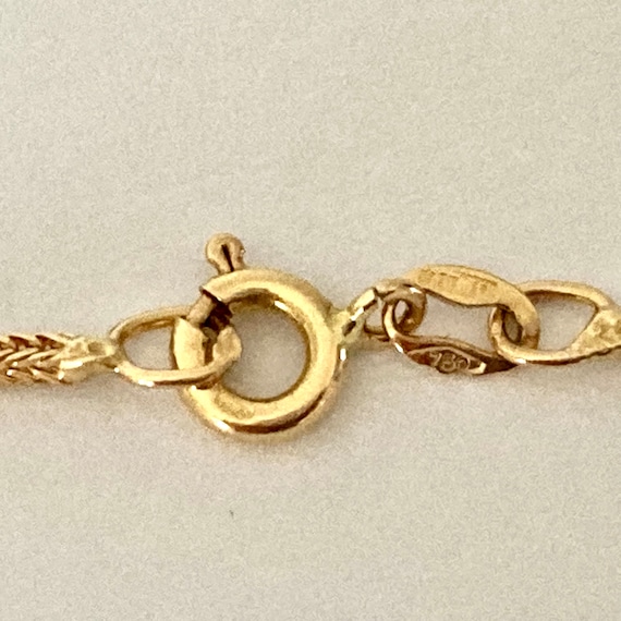 18k gold vintage chain, 16 inch solid gold chain, 18c… - Gem