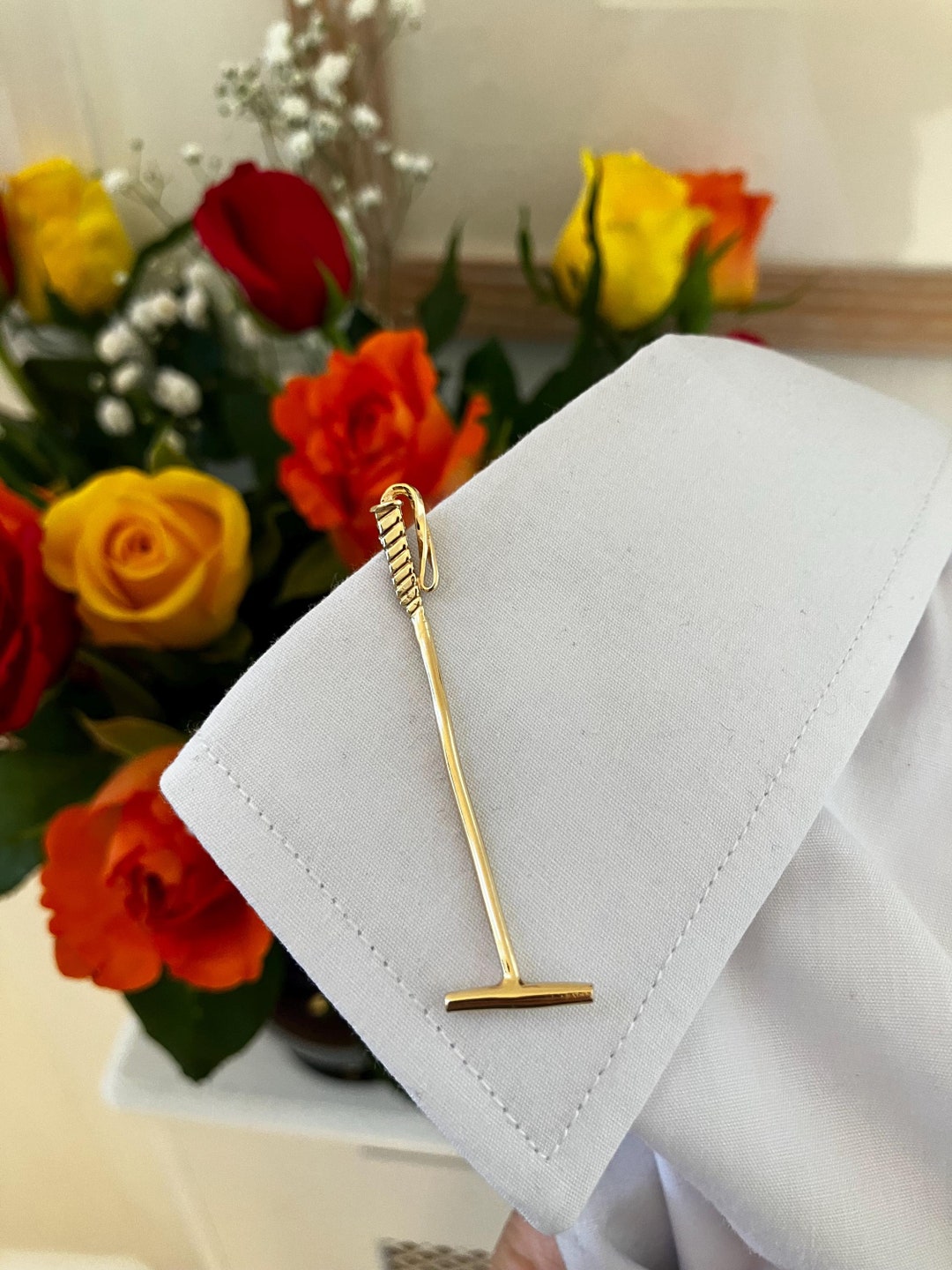 Vintage Polo Mallet Stick Pin.vintage Gold Plated Polo Mallet Lapel ...