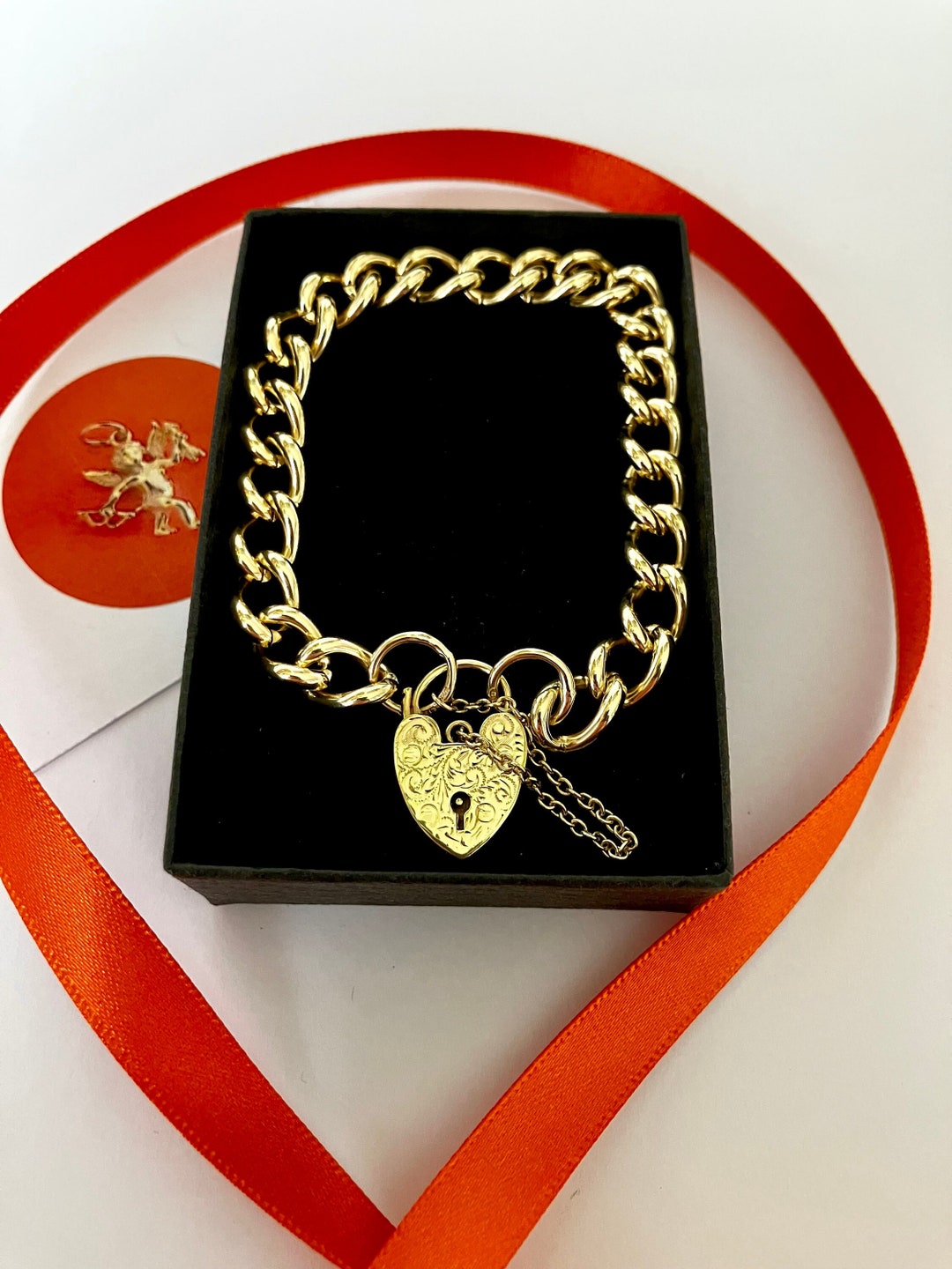 Antique Heavy 9ct Yellow Gold Charm Brand, Heavy Yellow Gold Chain ...