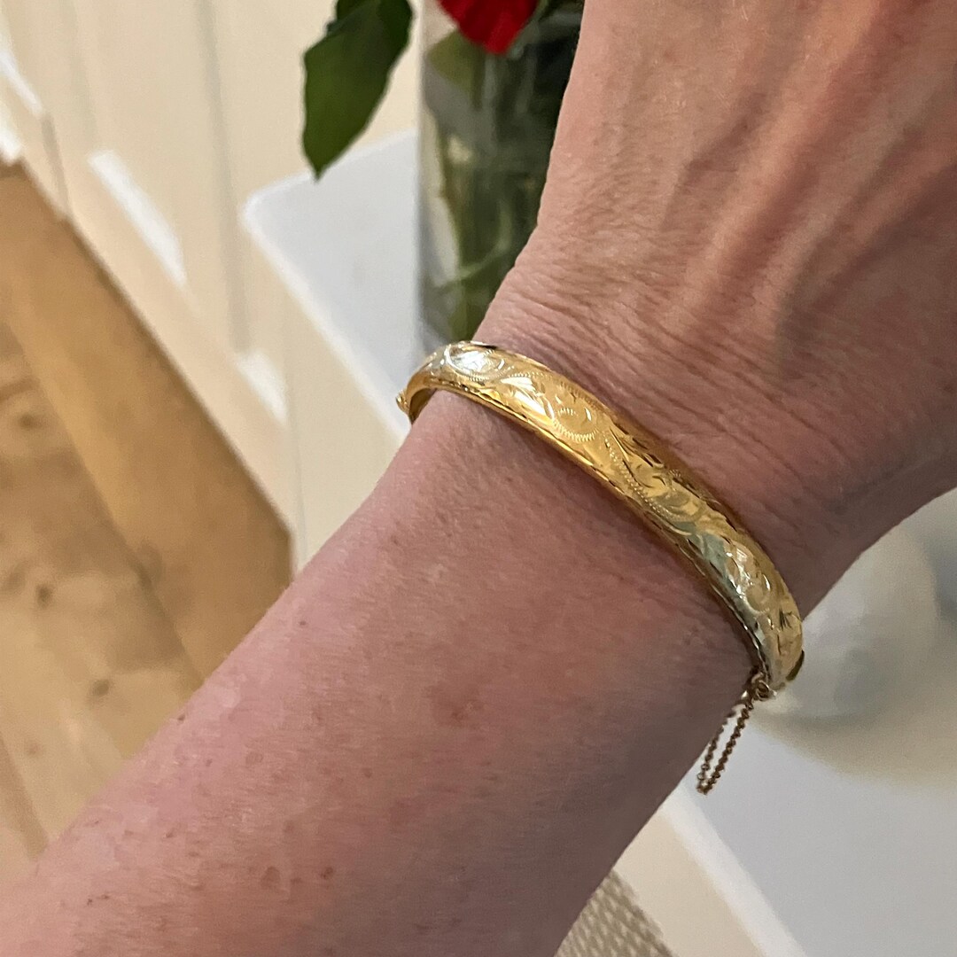 Rolled Gold Vintage Bangle. Ladies 9ct Rolled Gold Bangle - 9mm Wide ...