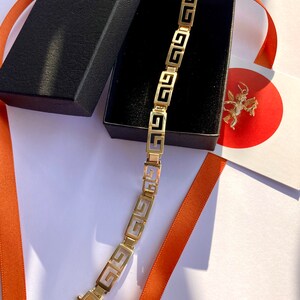 Vintage 14k Gold Greek Key Bracelet: Versace Style Bracelet - Etsy