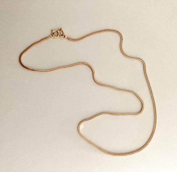 18k gold vintage chain, 16 inch solid gold chain, 18c… - Gem