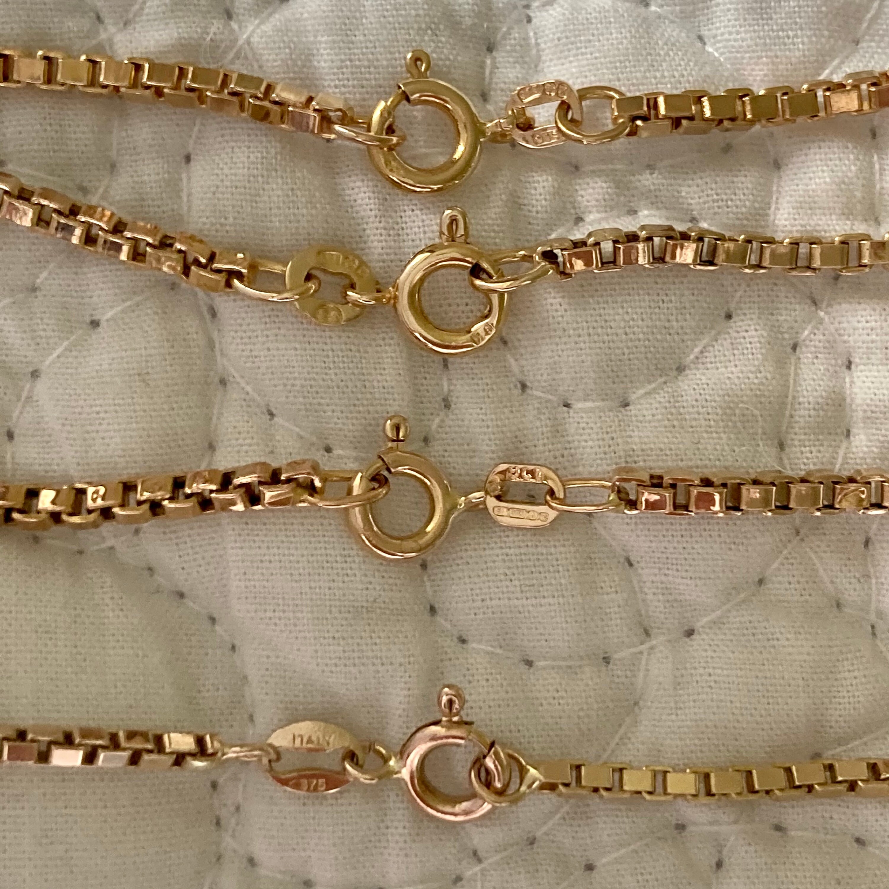 Vintage Plain Solid 9ct Gold Chain, Fine Solid Gold Chain, Hallmarked ...