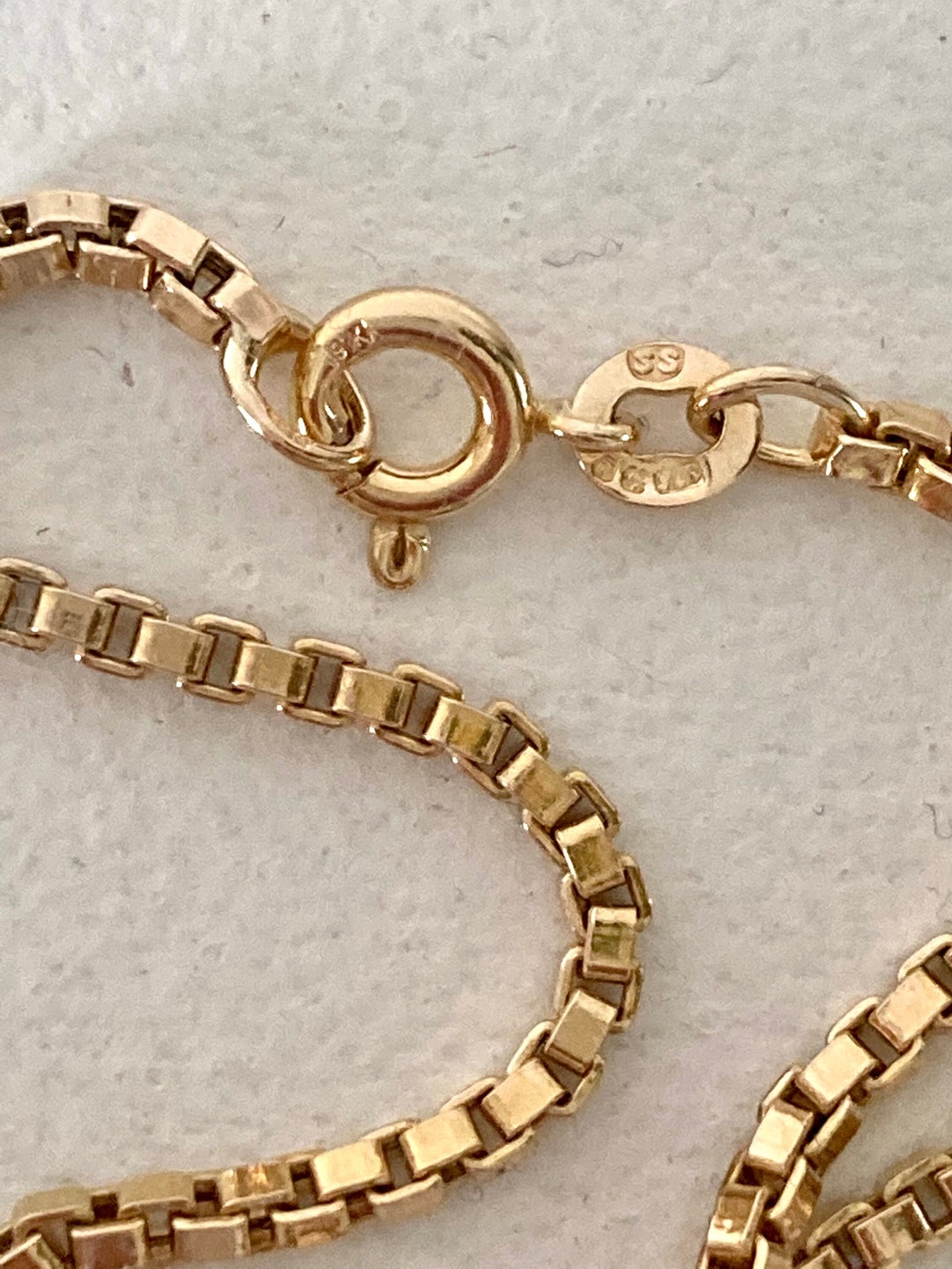 Vintage Plain Solid 9ct Gold Chain, Fine Solid Gold Chain, Hallmarked ...