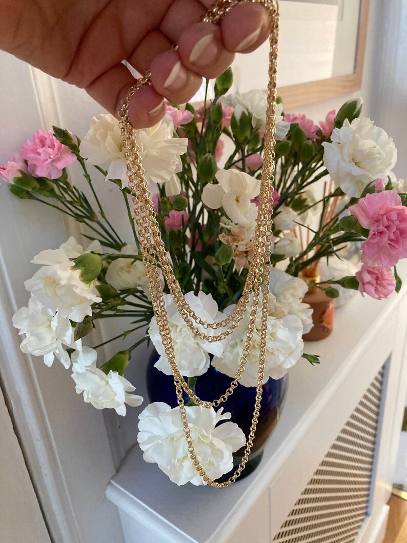 Vintage Very Long Solid Gold Chain Long Guard Chain 9k Gold - Etsy