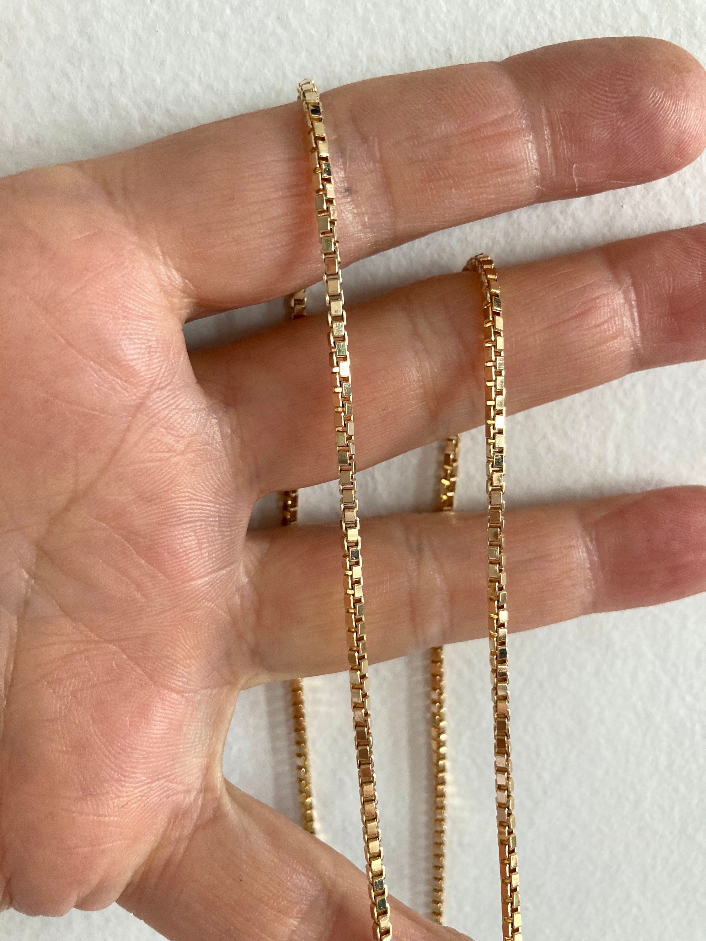 Vintage Plain Solid 9ct Gold Chain, Fine Solid Gold Chain, Hallmarked ...