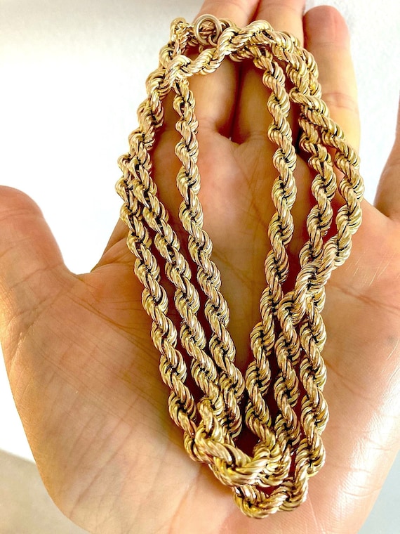 Vintage Gold Chain Chunky 32 Inch Gold Chain Heavy 9ct Gold Rope Chain mens Chunky 37g Chain.gold Antique Chain.9k Gold Layering Chain Etsy