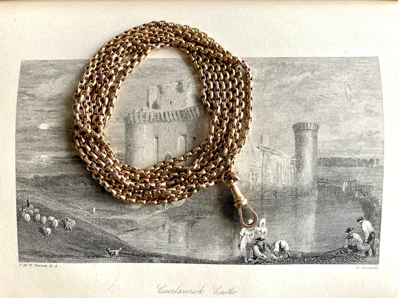 Solid Gold Antique Guard Chain, 62.5 Inch Solid 9ct Gold Muff Chain 26 ...