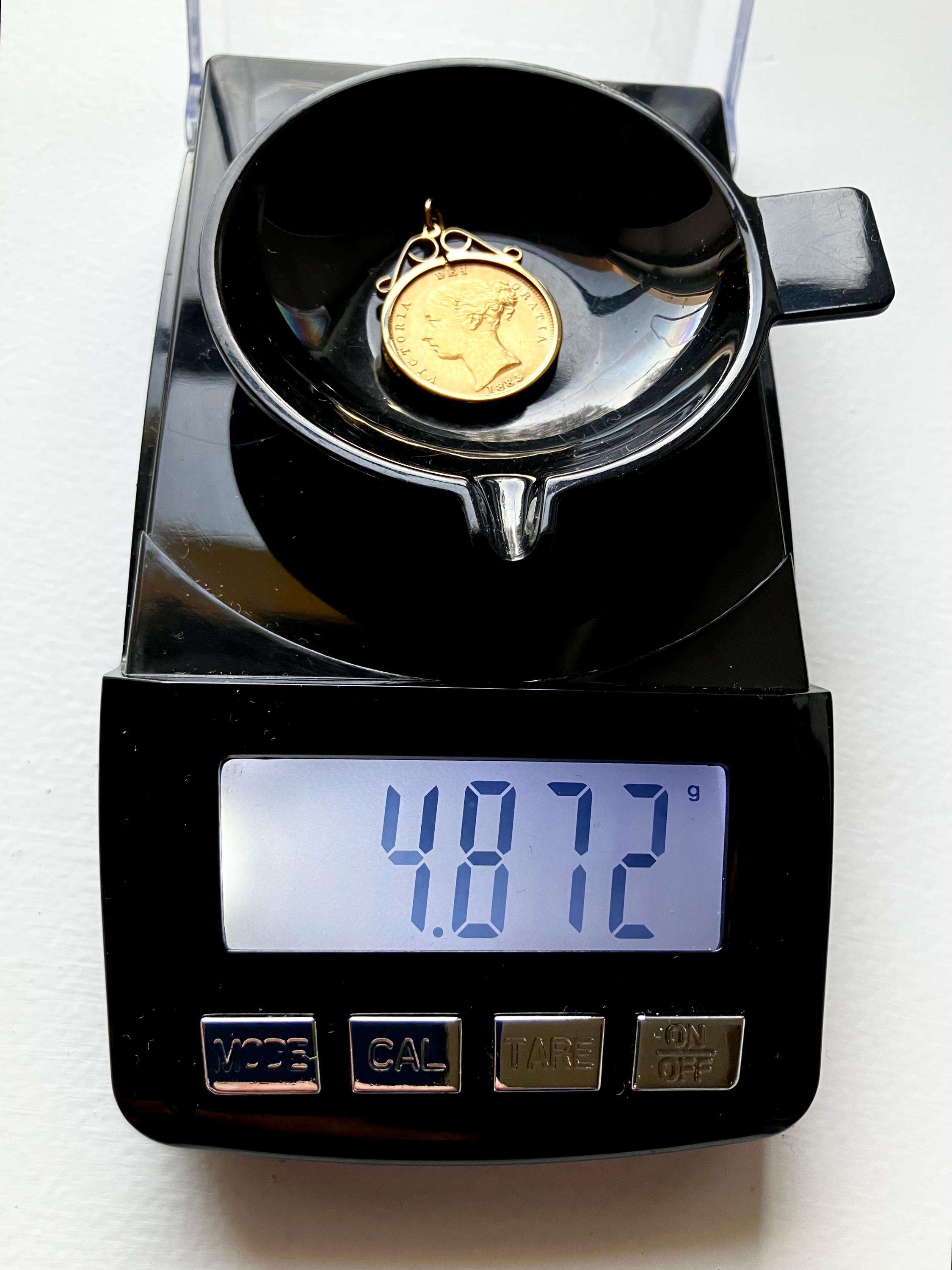 Antique 22k Gold Queen Victoria Coin Pendant - 1885 Half Sovereign. Old ...