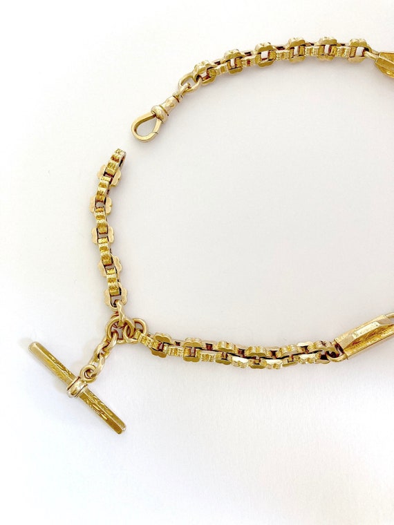 Vintage antique solid gold watch chain necklace, heav… - Gem