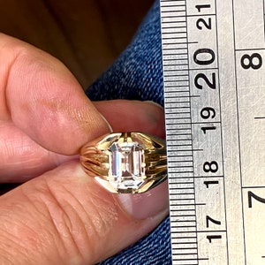 Vintage Gypsy Set 9ct Gold Signet Ring With Octagonal Spinel, Gypsy Set ...