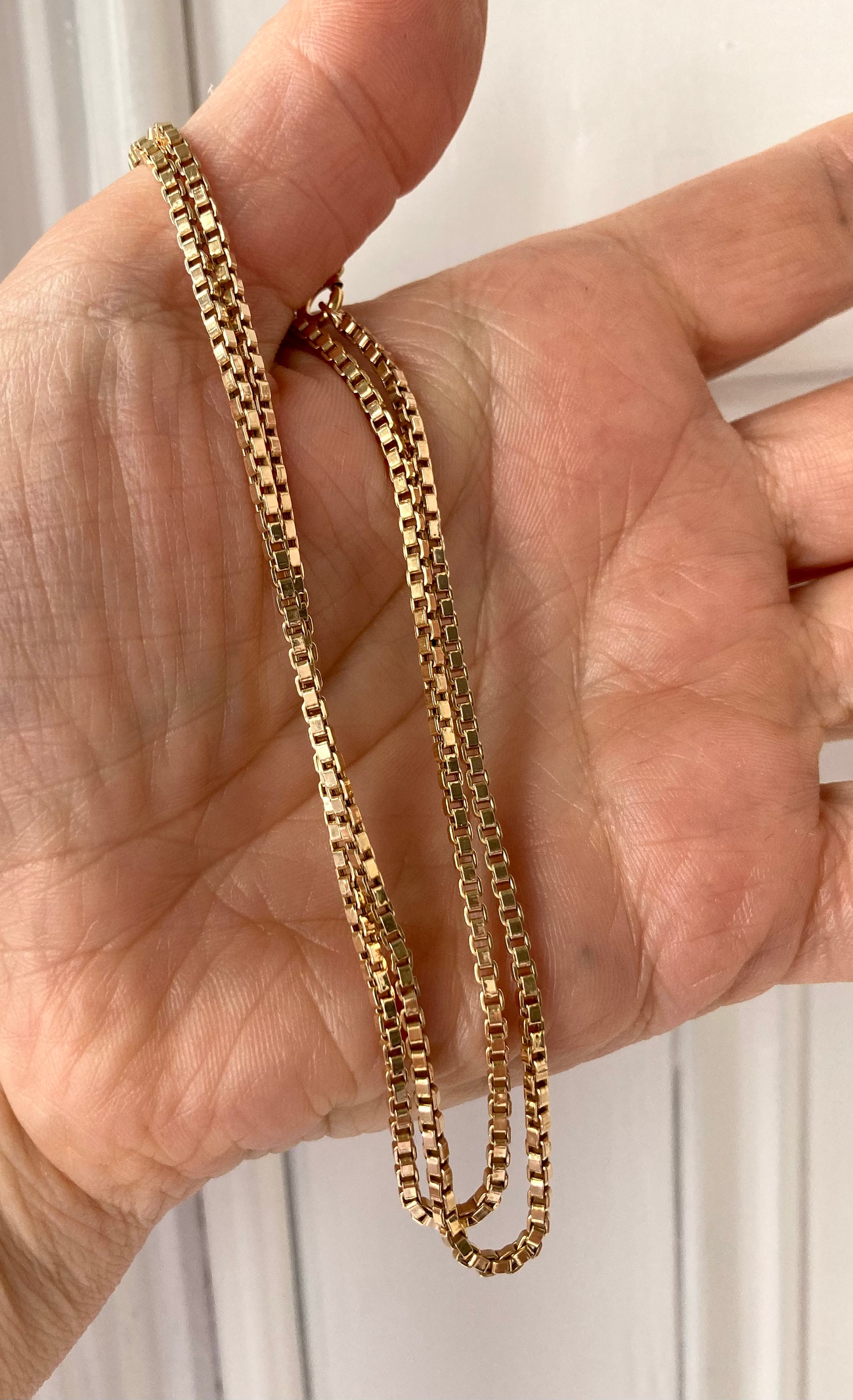 Vintage Plain Solid 9ct Gold Chain Fine Solid Gold Chain - Etsy