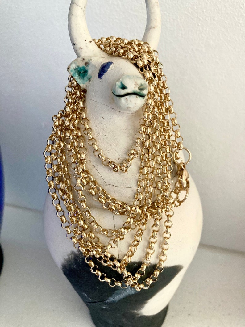 Vintage Very Long Solid Gold Chain Long Guard Chain 9k Gold - Etsy