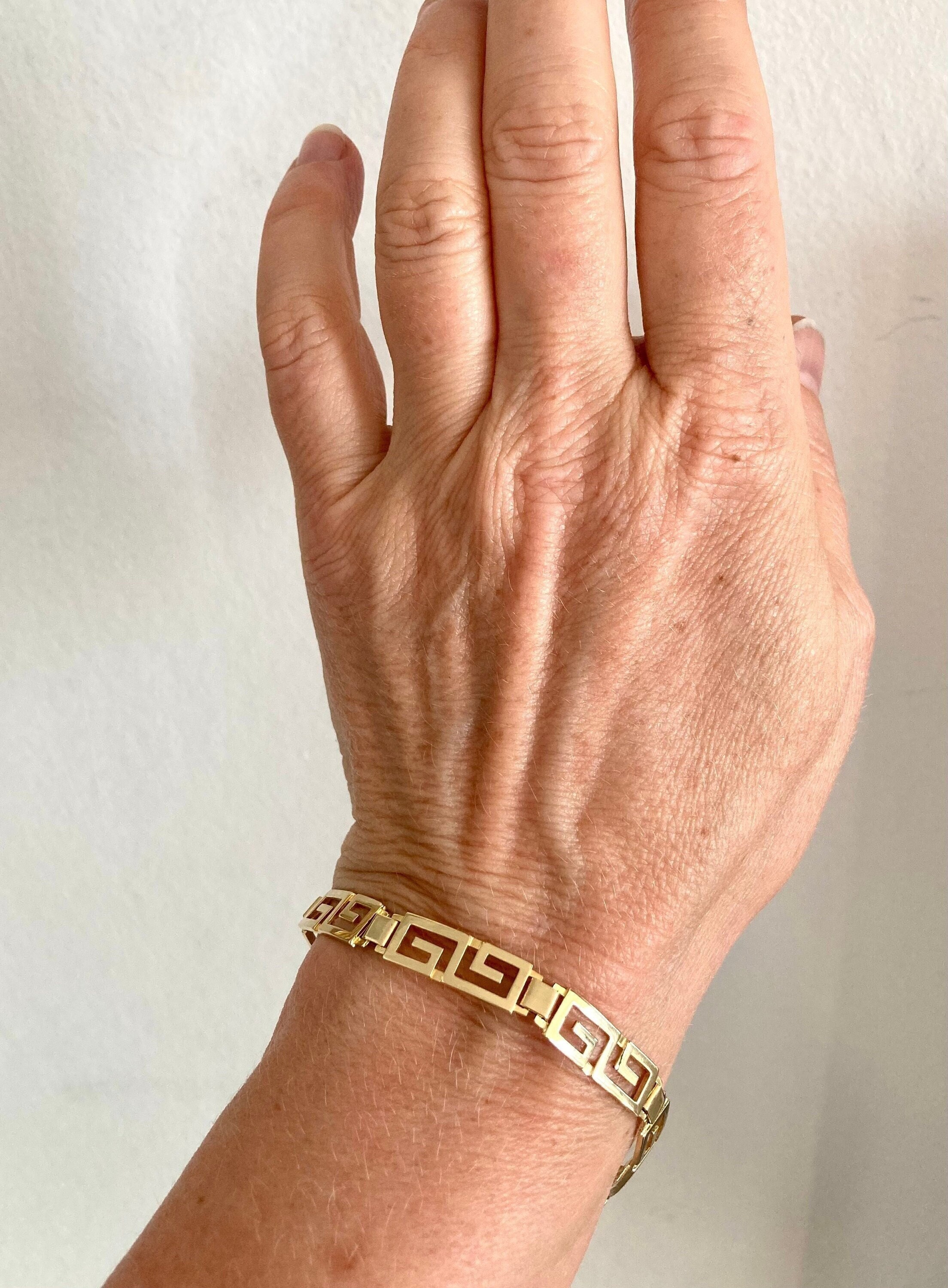 Vintage 14 Karat Gold griechischen Schlussel Muster Armband.Versace Stil Goldarmband.14 Karat Gelbgold Vintage Armband. Etsy