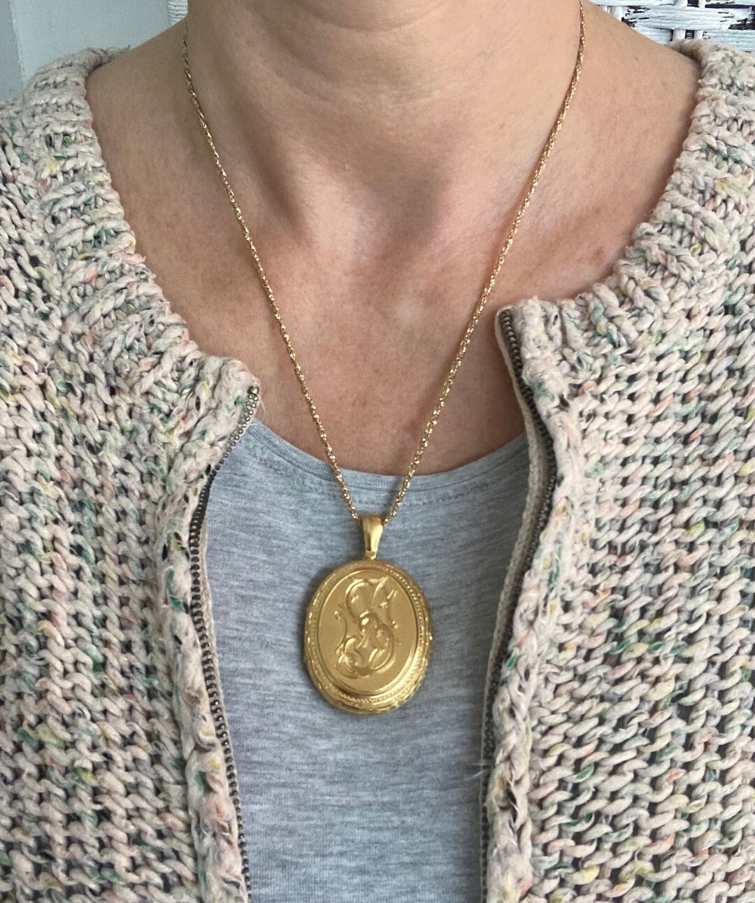 Large Victorian Locket.pinchbeck Gold Locket.rare Large Gold Back and ...