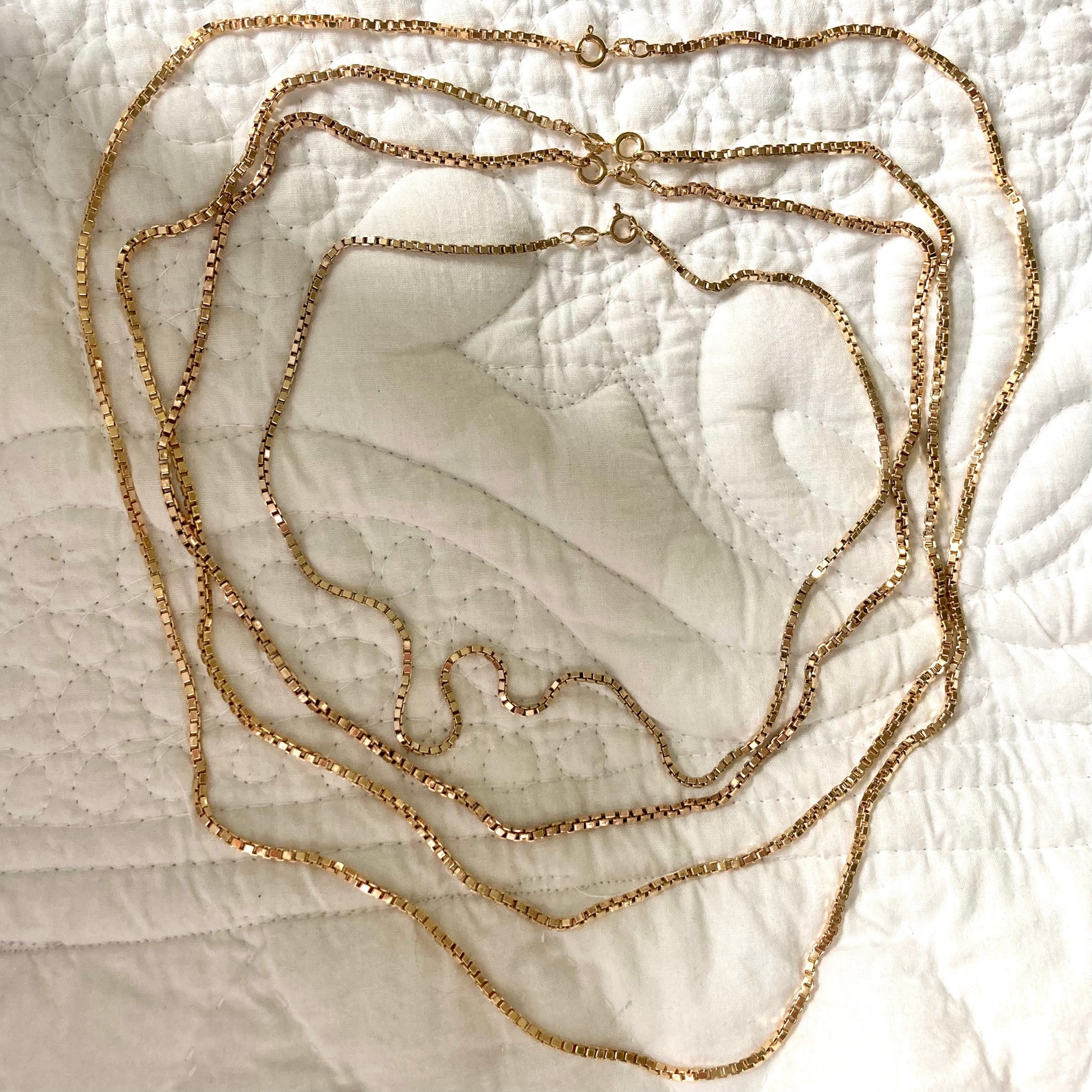 Vintage Plain Solid 9ct Gold Chain, Fine Solid Gold Chain, Hallmarked ...