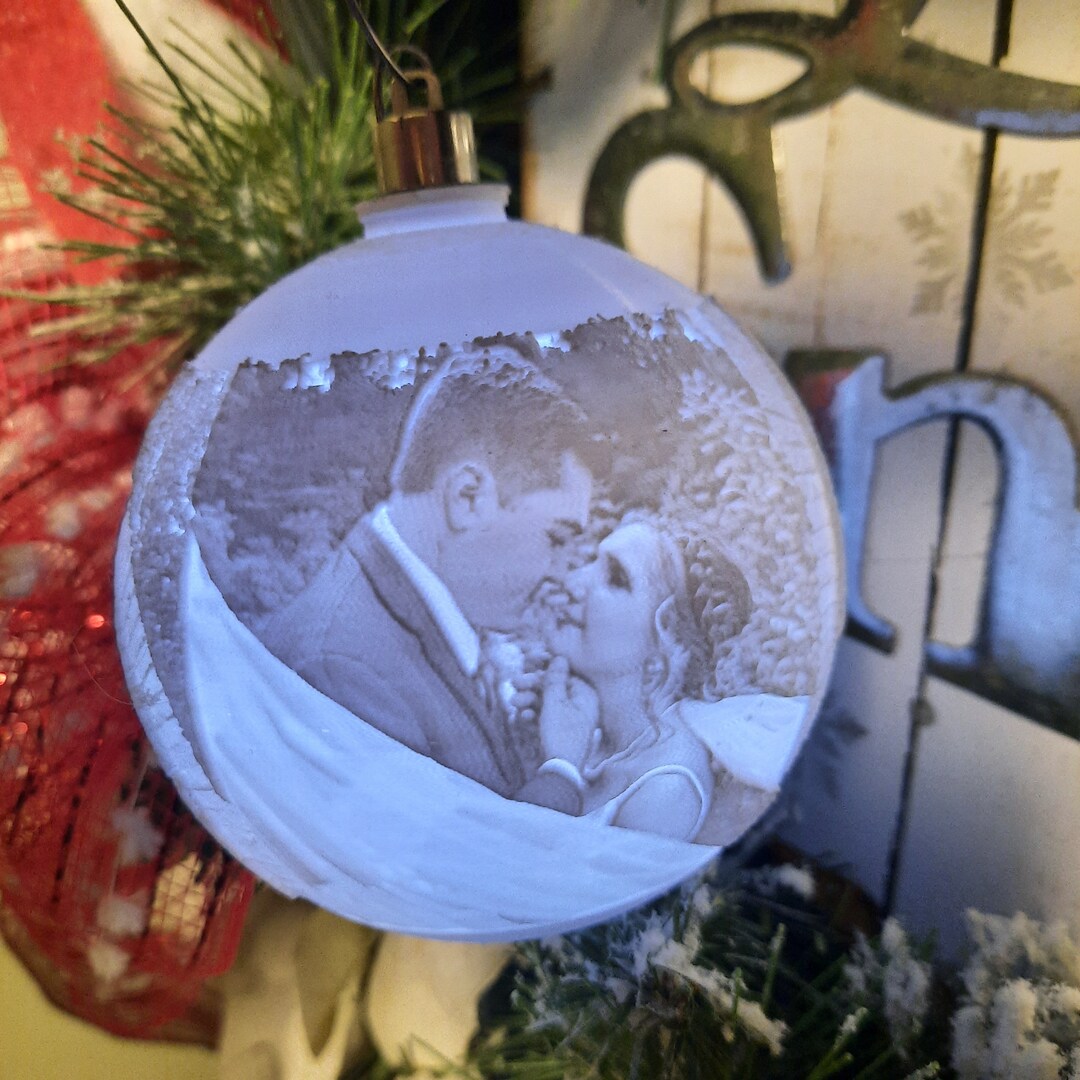 Customizable 3D Printed Photo Ornament - Lithophane Photo Ornament - Etsy