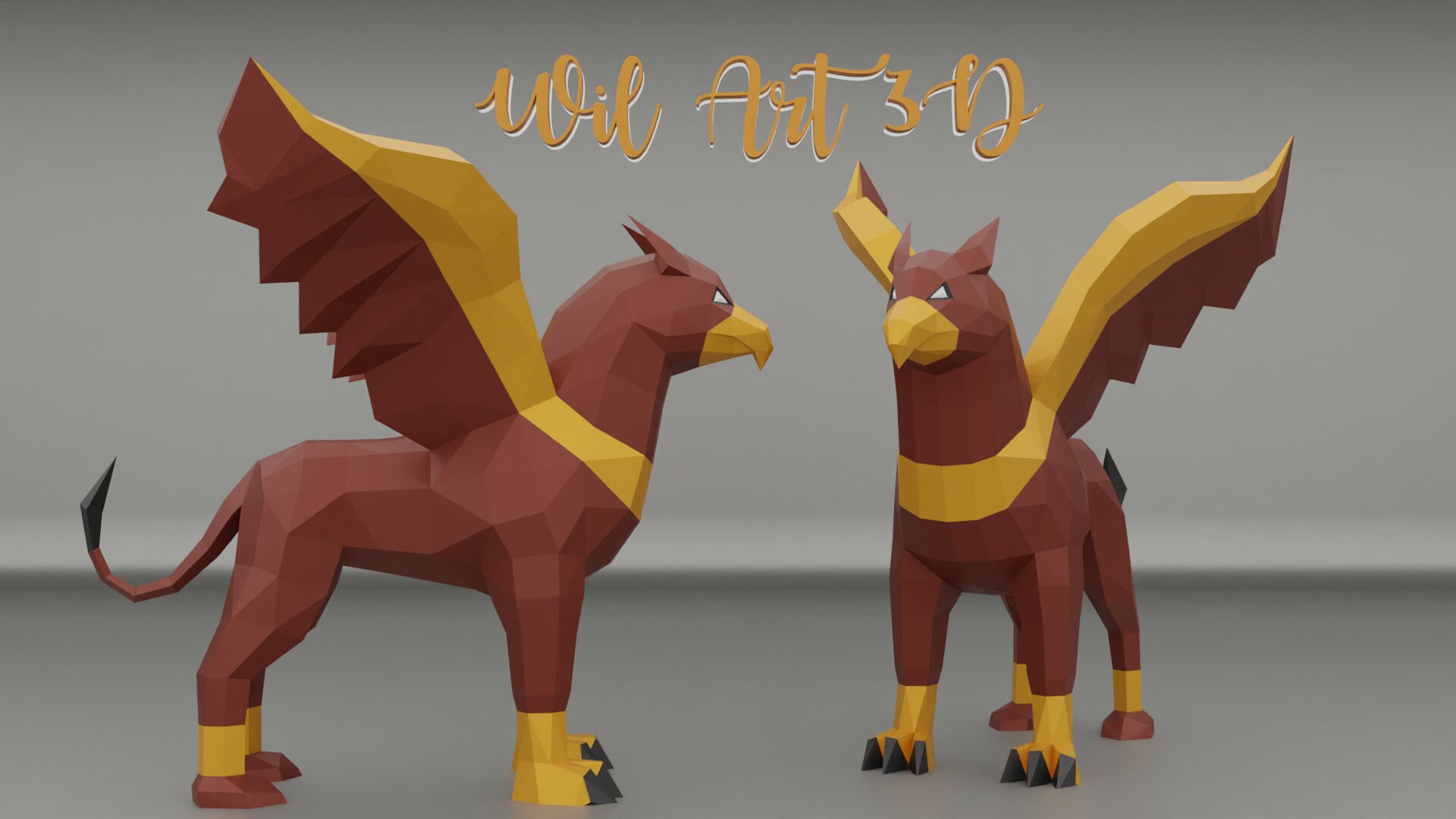 Griffin Pdf Templates, Papercraft, Lowpoly, Fanart, Mitologia ...