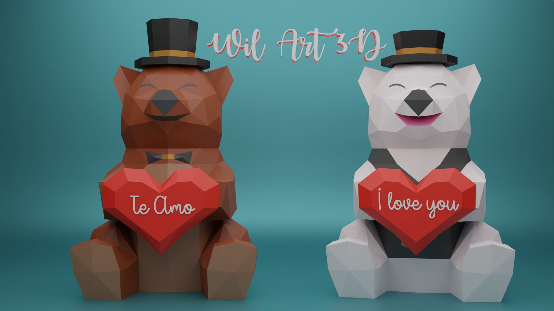 Osos Papercraftpdf Templates Lowpoly Animales Figuras San - Etsy