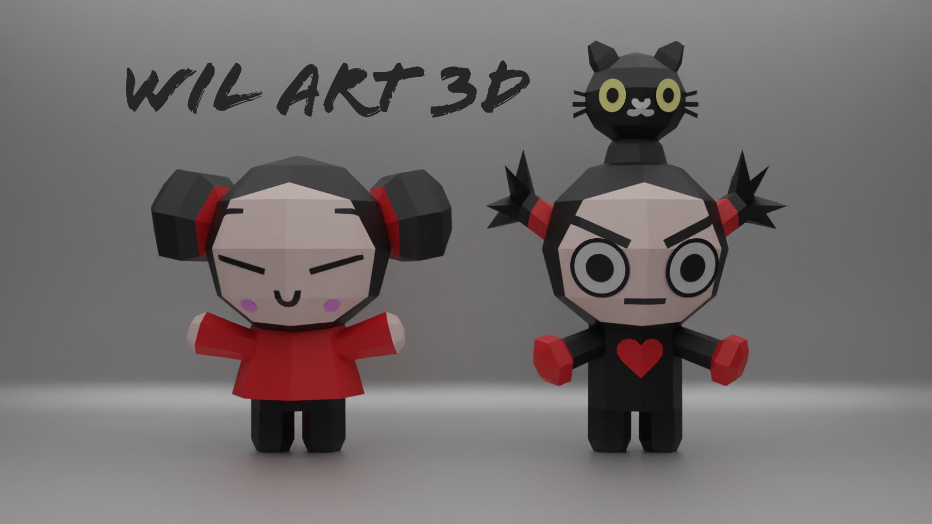 Pucca Y Garu Papercraft, Pepakura Fanart, Decoracion, Gato,decorhome ...