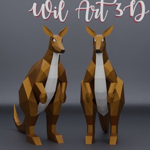 Kangaroo Papercraft, Pdf Templates,lowpoly, Animales, Figuras ...