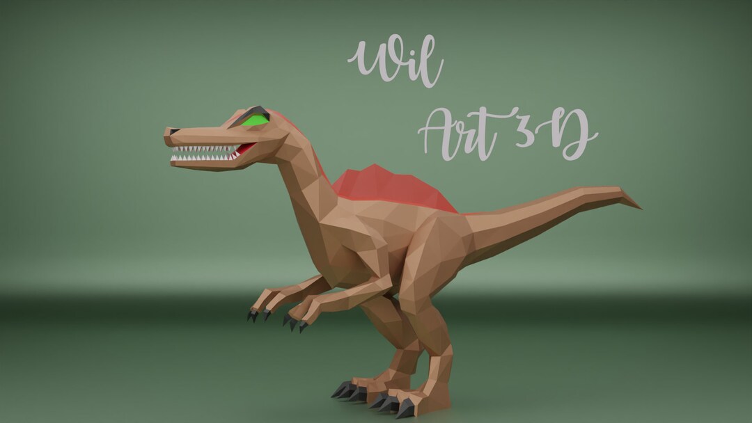 Spinosaurus Lowpoly ,pdf Templates,papercraft Dinosaurio, Papercraft ...