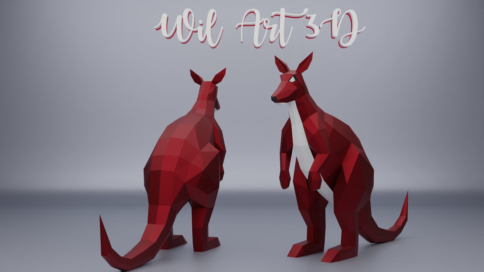 Kangaroo Papercraft, Pdf Templates,lowpoly, Animales, Figuras ...