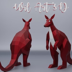 Kangaroo Papercraft, Pdf Templates,lowpoly, Animales, Figuras ...