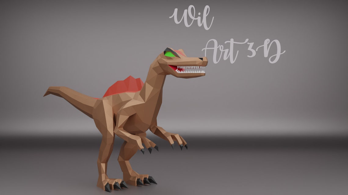 Spinosaurus Lowpoly ,pdf Templates,papercraft Dinosaurio, Papercraft ...