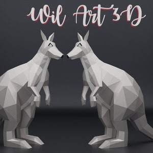 Kangaroo Papercraft, Pdf Templates,lowpoly, Animales, Figuras ...