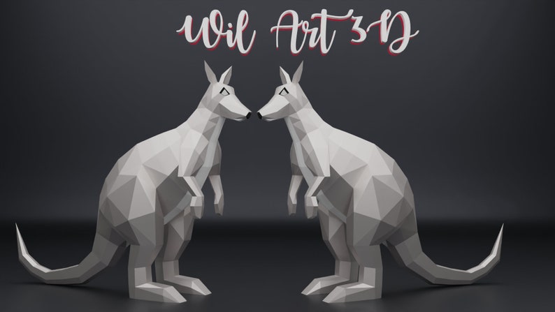 Kangaroo Papercraft, Pdf Templates,lowpoly, Animales, Figuras ...