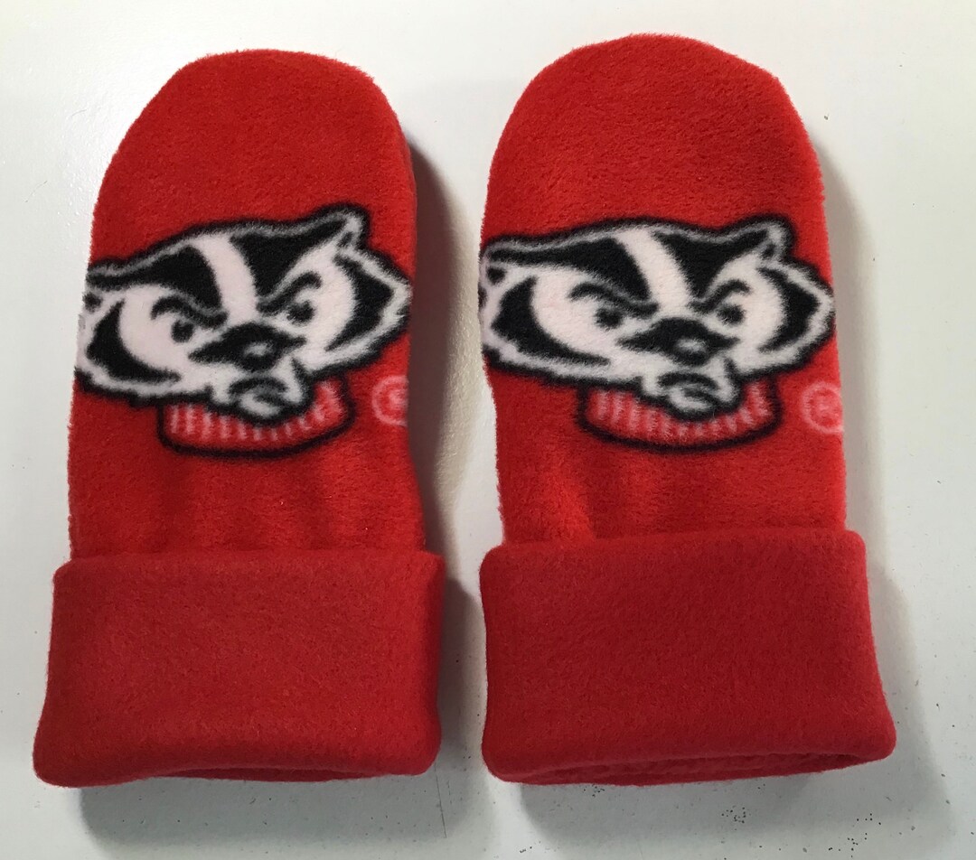 Wisconsin Badgers Kids Mittens Made With Double Fleece. - Etsy