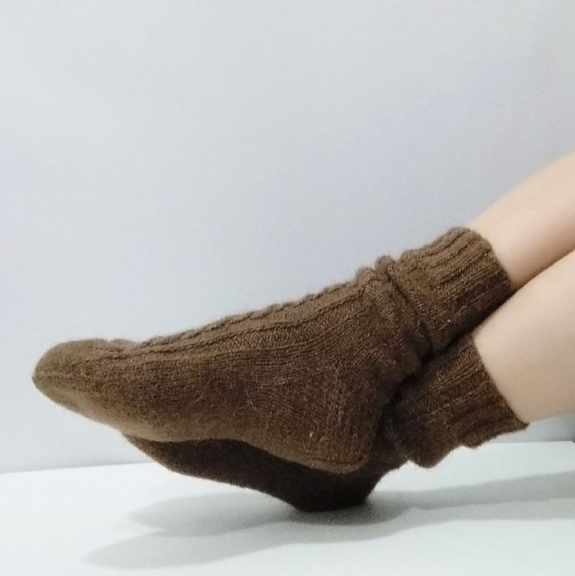 Camel's hair socks Camel wool socks Brown knitted socks | Etsy