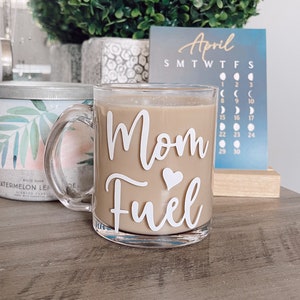 Mom Fuel Clear Mug, Iced Coffee, Custom, Aesthetic, Coffee Mug, Coffee ...