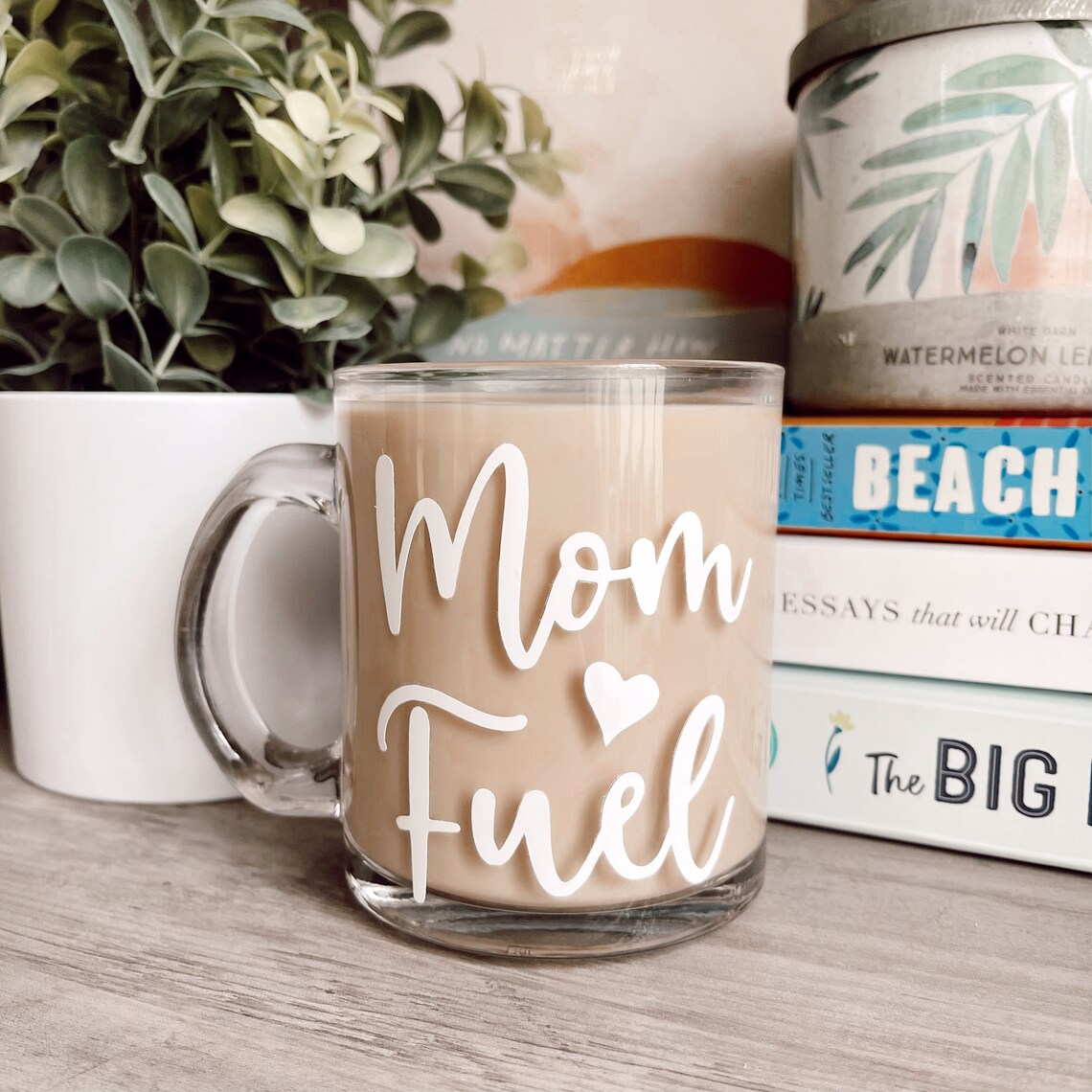 Mom Fuel Clear Mug, Iced Coffee, Custom, Aesthetic, Coffee Mug, Coffee ...