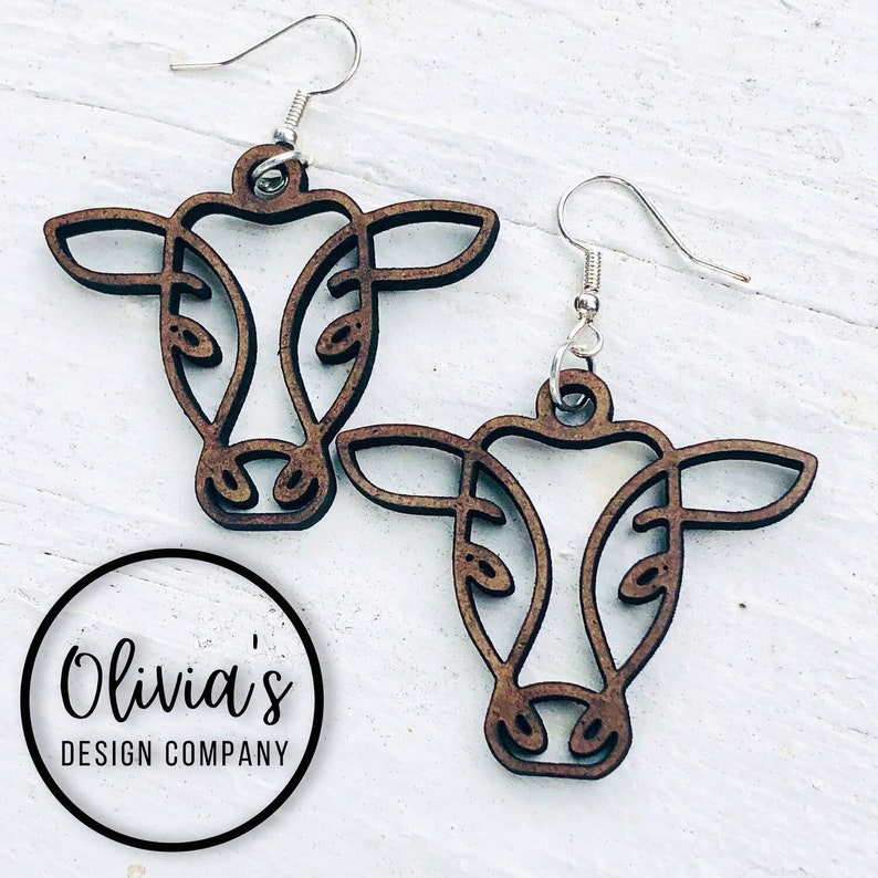 Cow Earrings SVG Livestock Design Digital File Only - Etsy