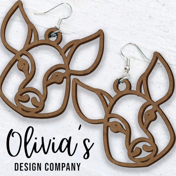 Pig Earrings SVG Livestock Design Digital File Only - Etsy