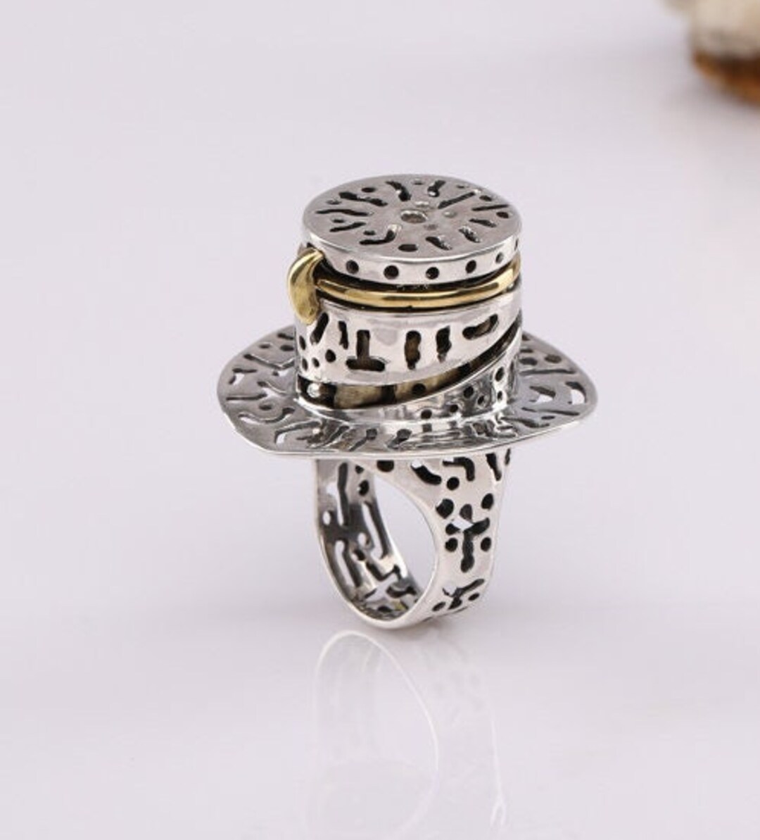 Magician Hat Silver Ring, Magic Hat Inside Rabit, Illusionist Jewelry ...