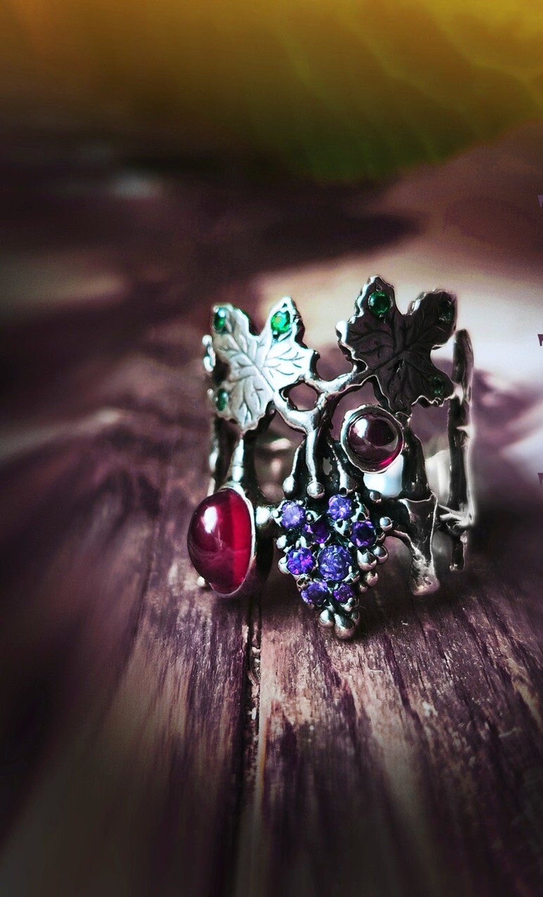 Grape Leaf Sterling Silver Ring, Abundance Jewelry, Wine Symbol Jewelry ...